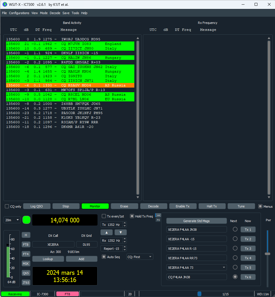 Démonstration de FT8 – F4LAA